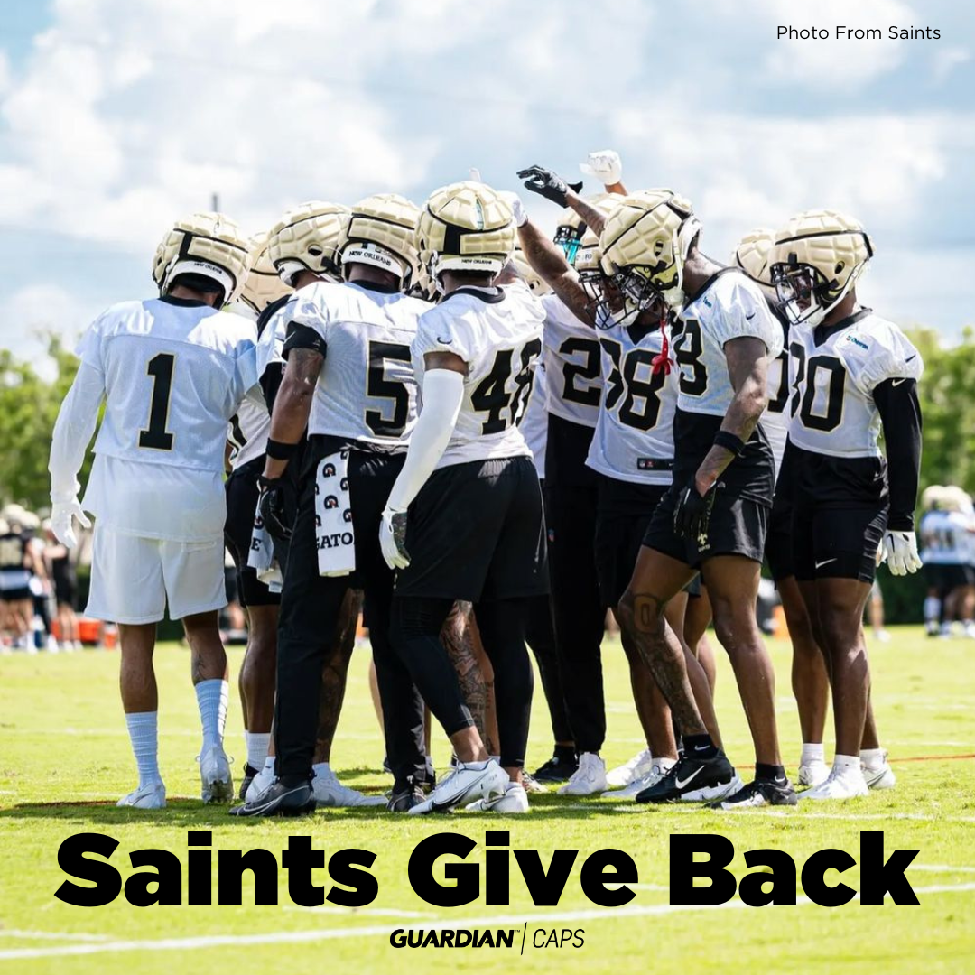 Guardian Sports - Saints Donating Guardian Caps